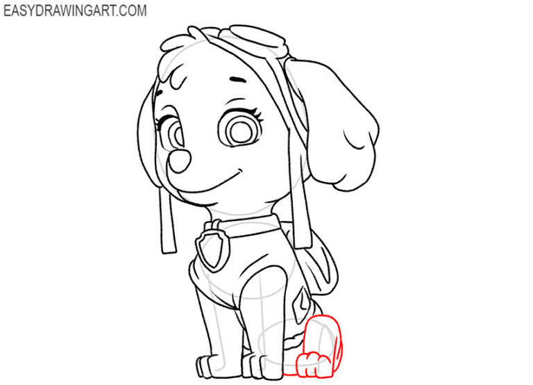 How to Draw Skye from PAW Patrol - Easy Drawing Art