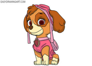 How to Draw Skye from PAW Patrol - Easy Drawing Art