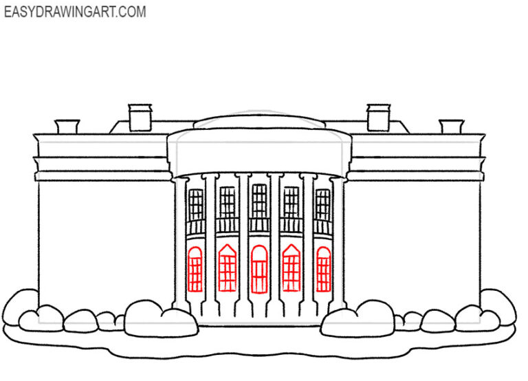 How to Draw the White House - Easy Drawing Art