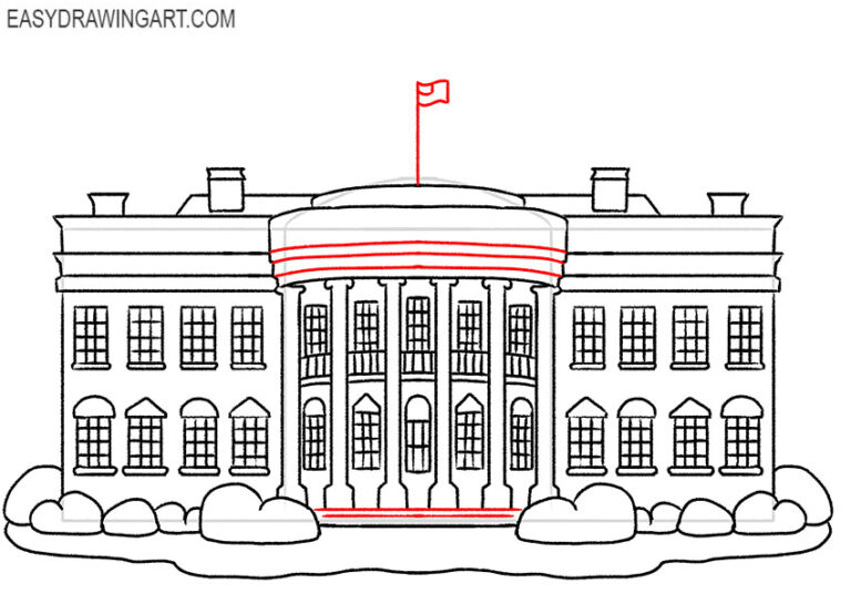 How to Draw the White House - Easy Drawing Art