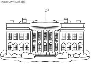 How to Draw the White House - Easy Drawing Art