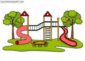 How to Draw a Playground - Easy Drawing Art