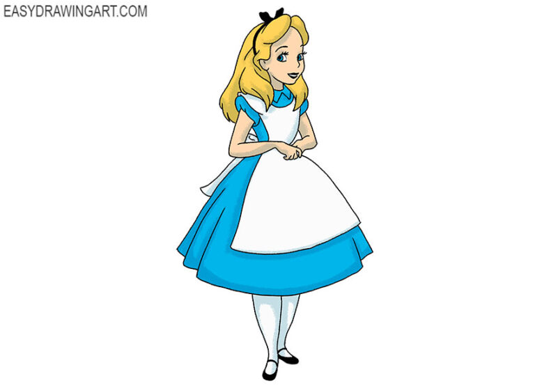 How to Draw Alice in Wonderland - Easy Drawing Art