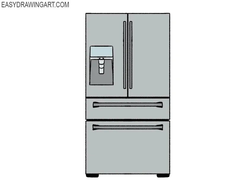 How to Draw a Refrigerator - Easy Drawing Art