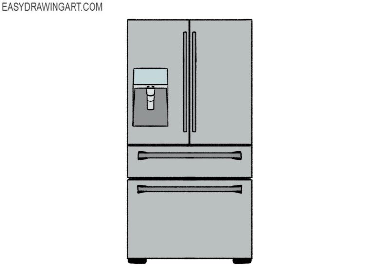 How to Draw a Refrigerator - Easy Drawing Art