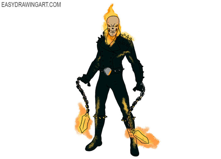 How to Draw Ghost Rider - Easy Drawing Art