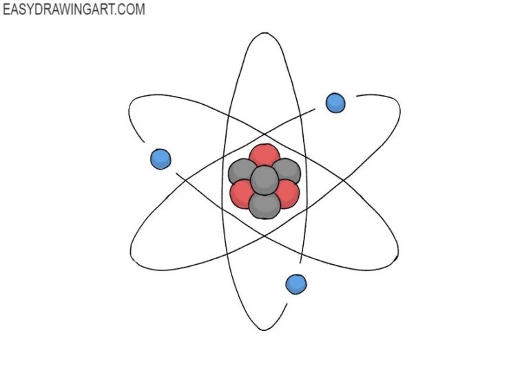 How to Draw an Atom - Easy Drawing Art