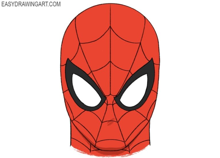 How to Draw Spider-Man’s Head - Easy Drawing Art