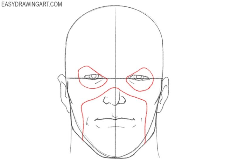 How to Draw Captain America’s Head - Easy Drawing Art