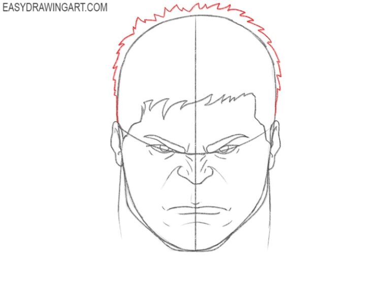 How to Draw Hulk’s Head - Easy Drawing Art