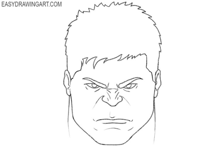 How to Draw Hulk’s Head - Easy Drawing Art