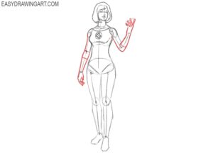 How to Draw the Invisible Woman - Easy Drawing Art